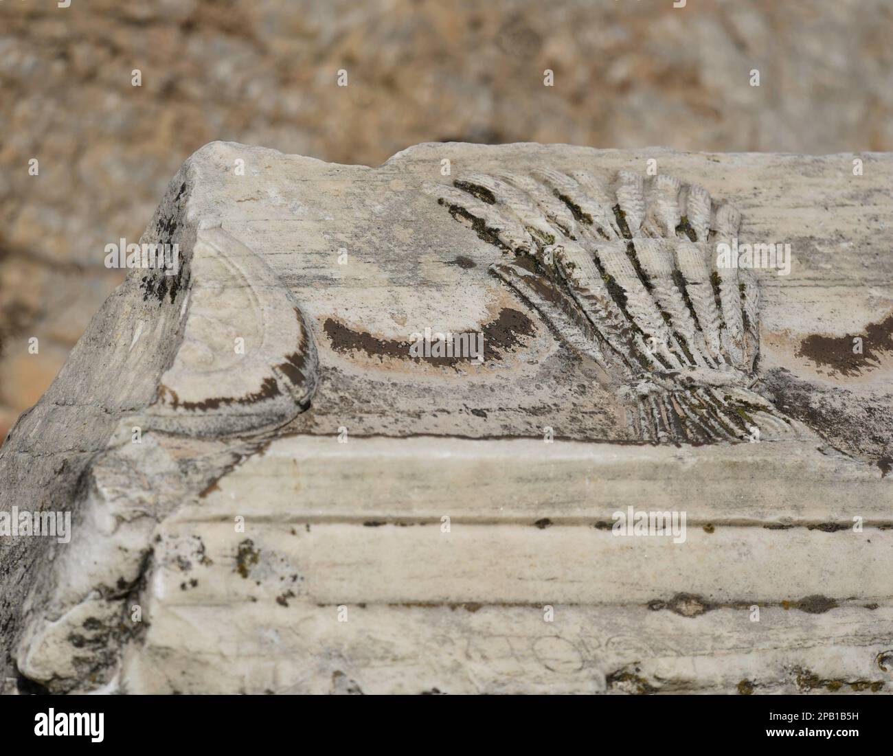 Ancient sculpted marble ruins at the Archaeological Site of Eleusis in ...