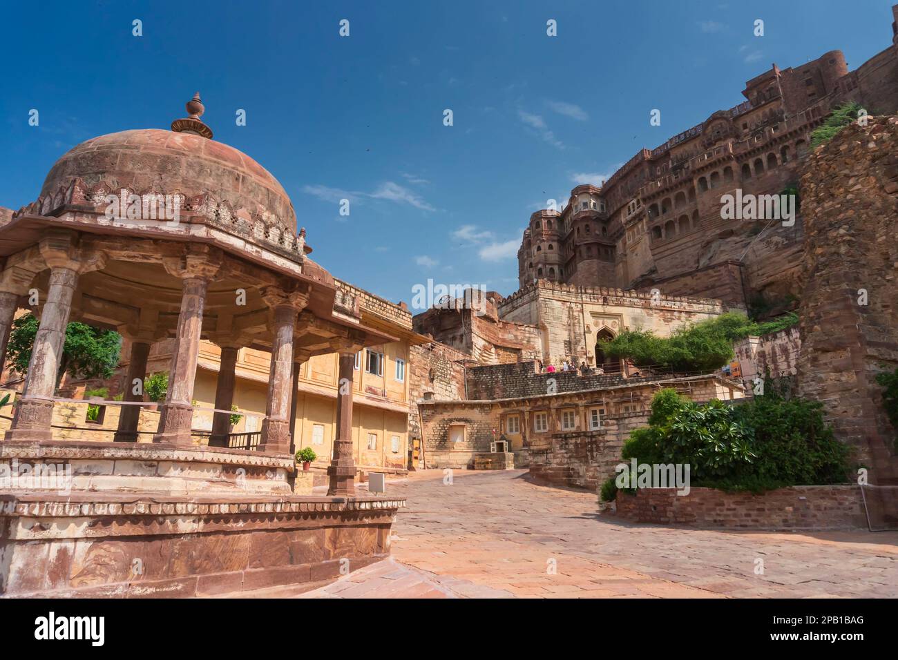 Mehrangarh fort , Jodhpur, Rajasthan, India. View of entrance of famous ...