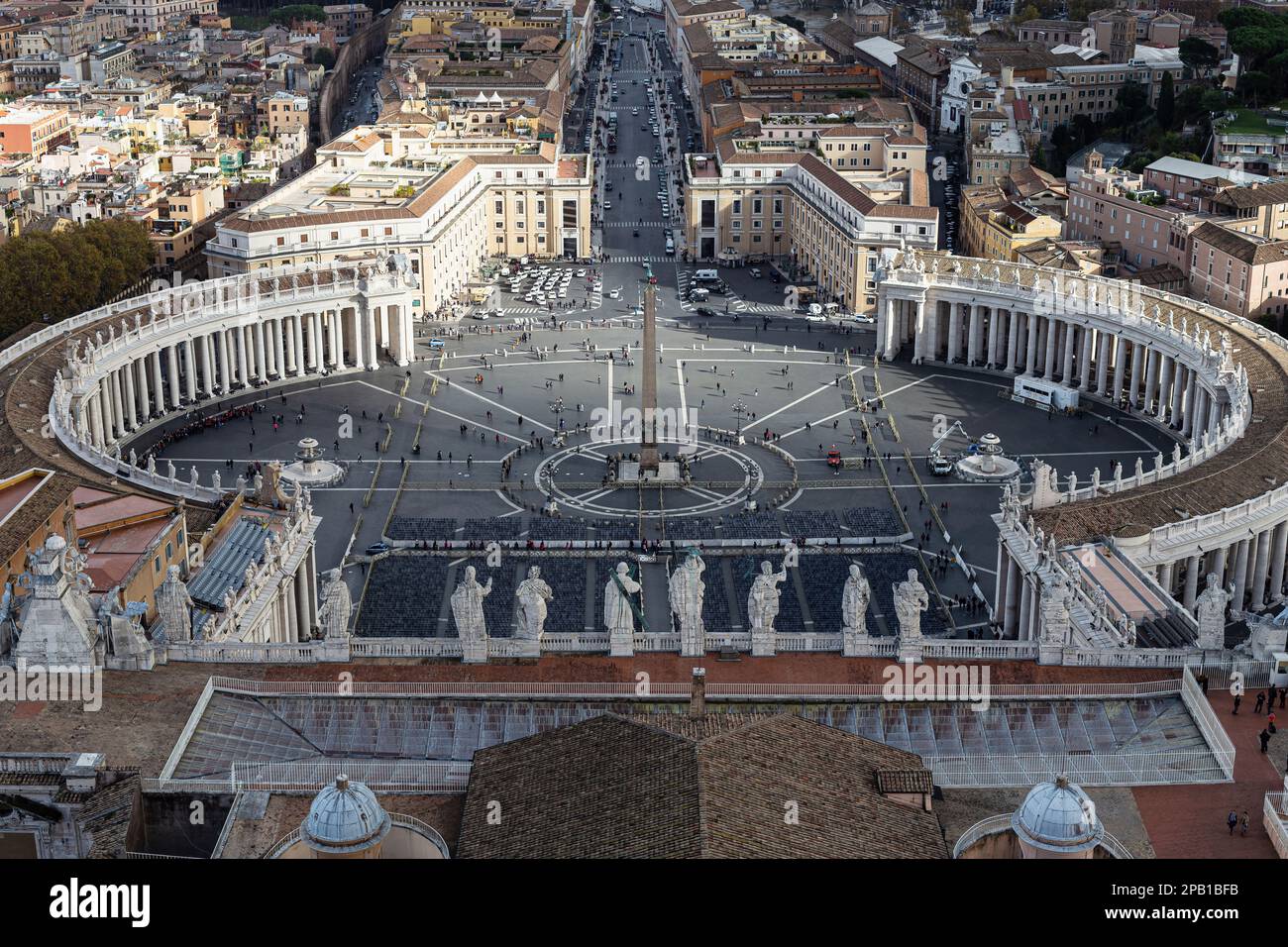Saint Peter's Basilica, aerial view of the colonnade Stock Photo - Alamy