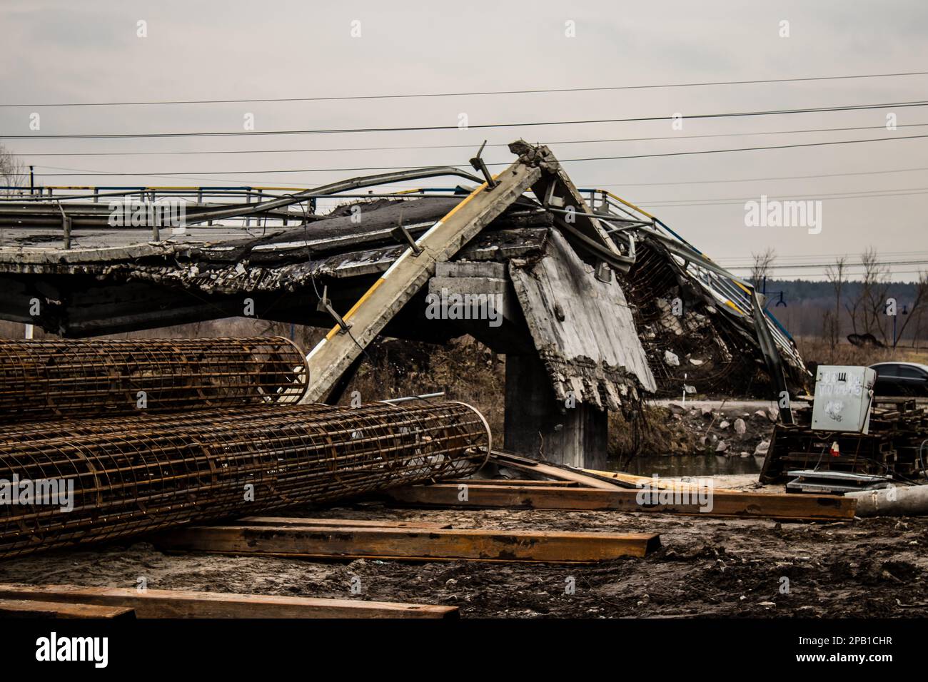 Restoration of the bridge over the Irpin River. This bridge was ...