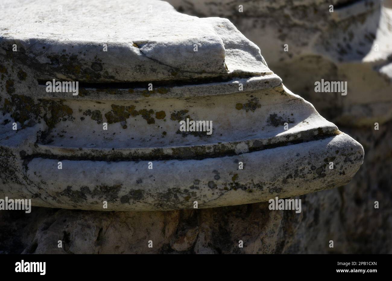 Ancient Ionic order marble column base Stock Photo - Alamy
