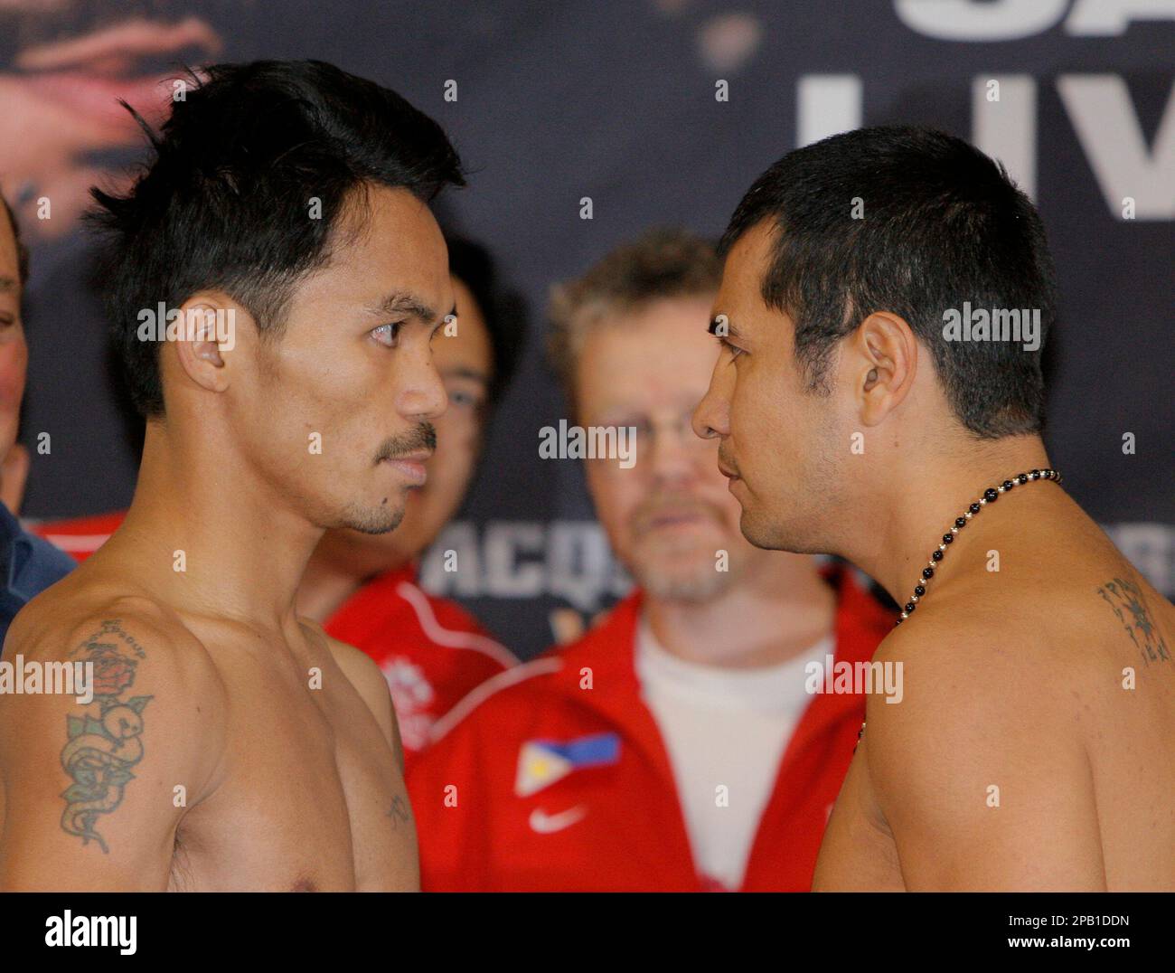 Boxers Manny Pacquiao, left, of the Philippines, and Marco Antonio ...