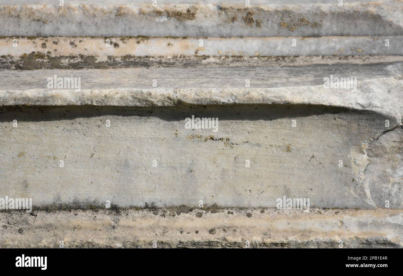 Ancient marble slab at the Archaeological site of Goddess Demeter in ...