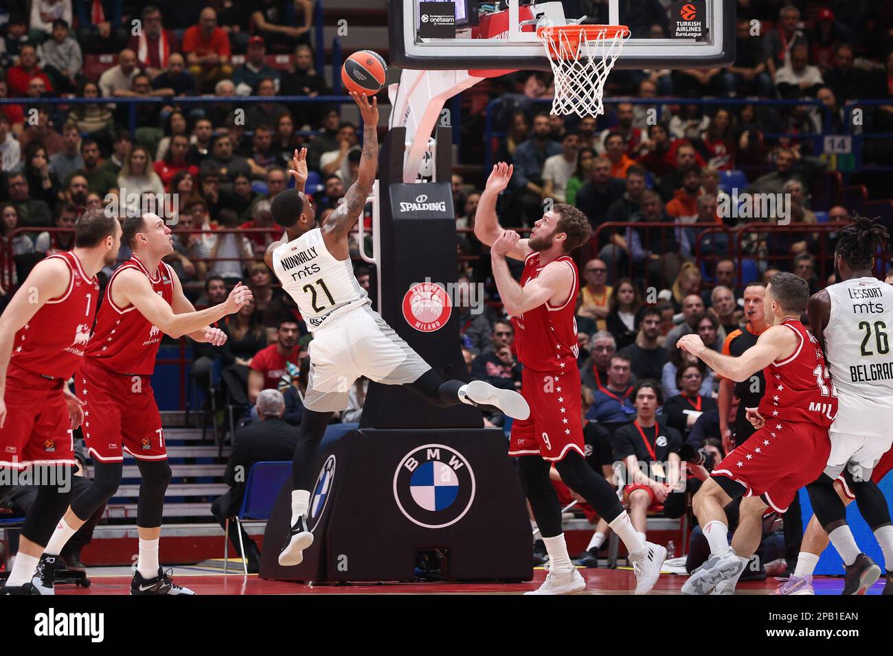 Italy, Milan, march 9 2023: James Nunnally (Partizan forward) lay up in ...