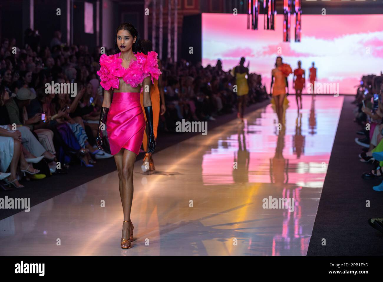 As the Festival came to an end, a model walked down the final runway in ...