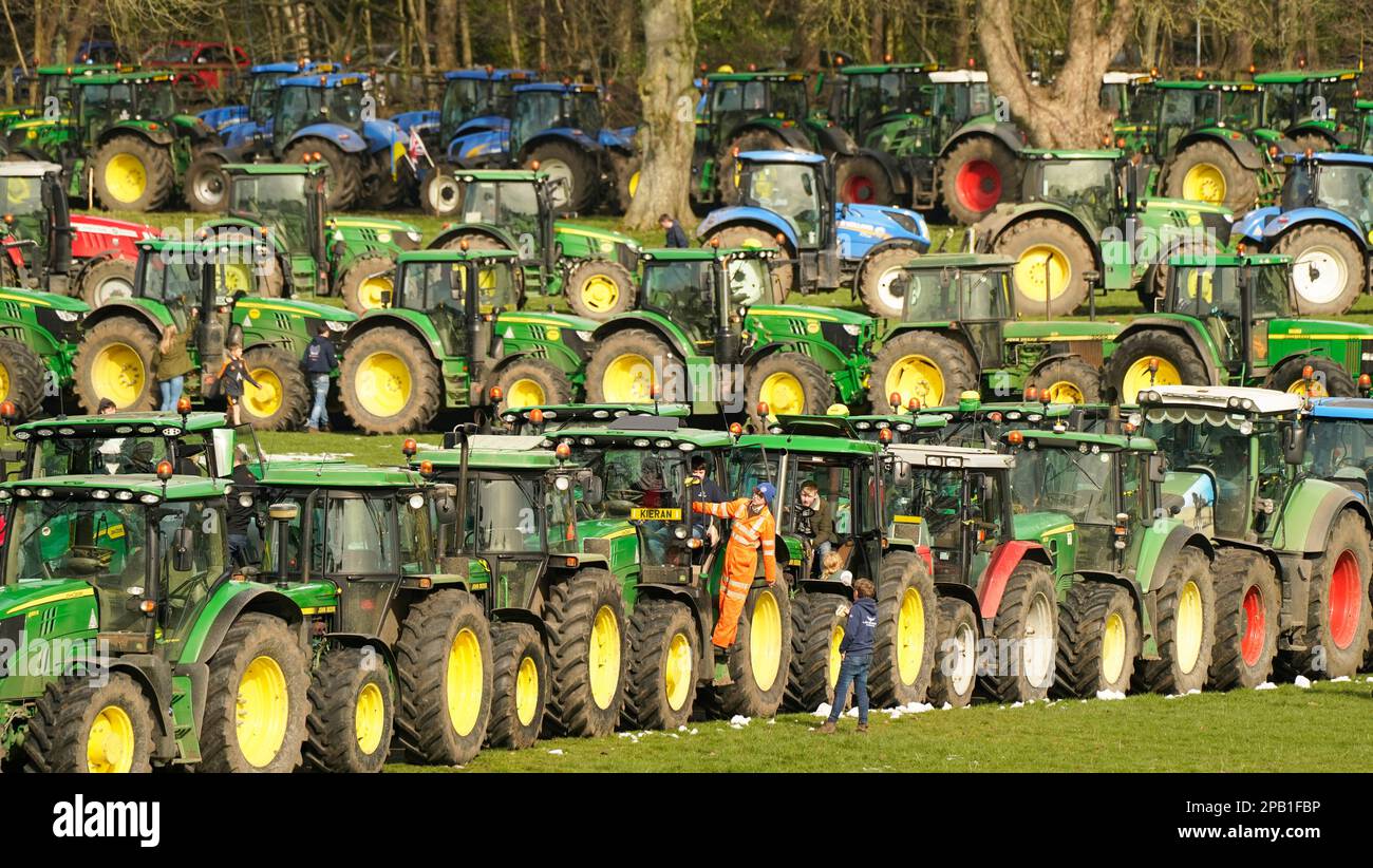 Tractors in Pateley Bridge in North Yorkshire during the Knaresborough ...