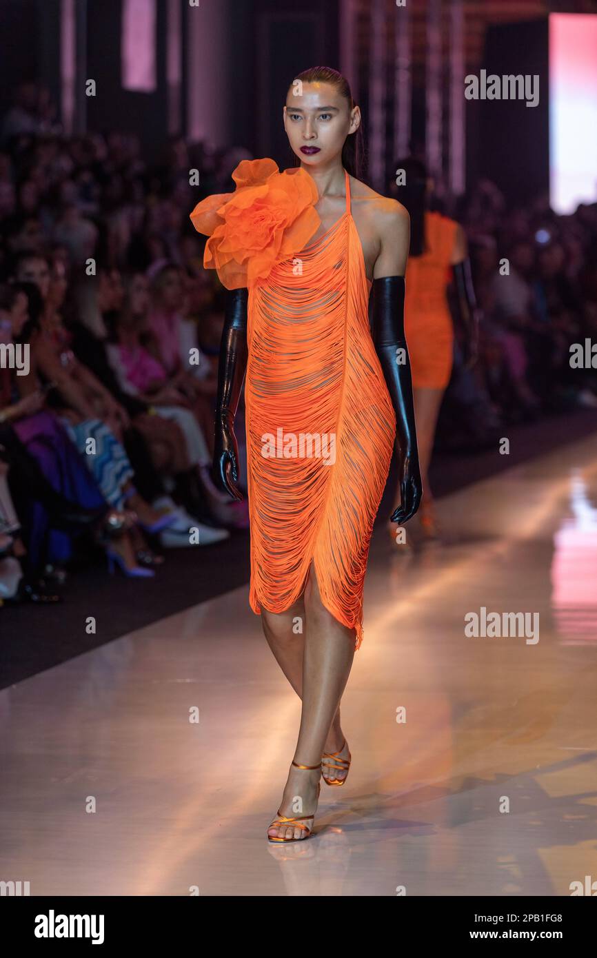 As the Festival came to an end, a model walked down the final runway in ...