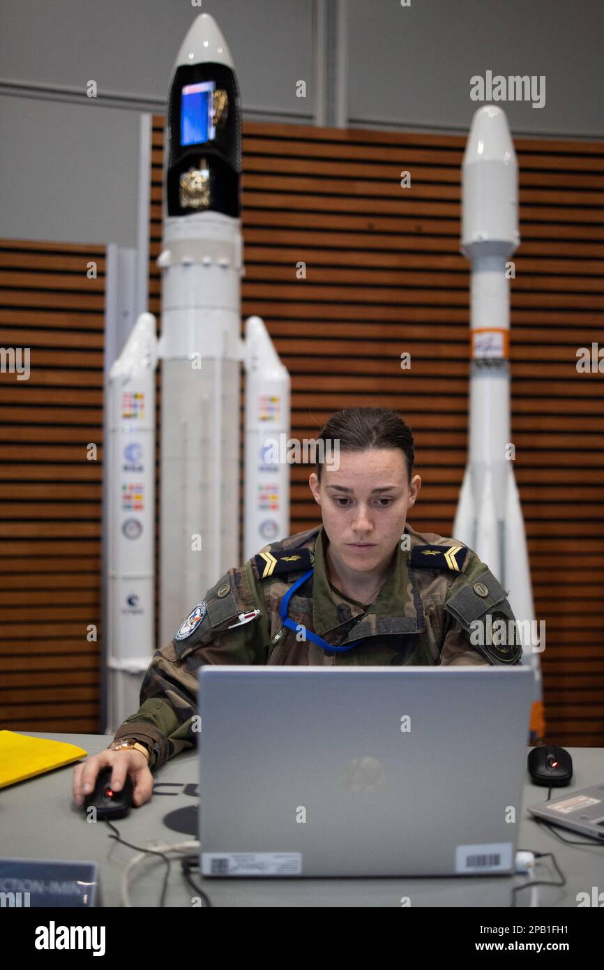 Toulouse, France. 10th Mar, 2023. French army during the presentation ...