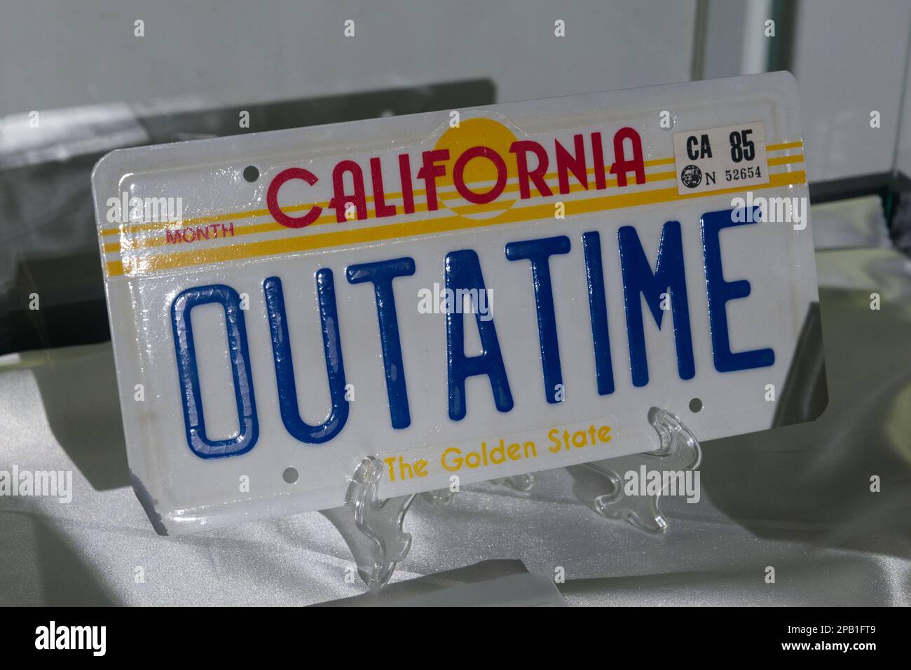 OUTATIME licence plate from Back to the Future Stock Photo - Alamy