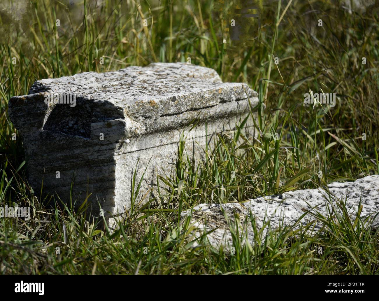 Ancient sculpted marble ruins at the Archaeological Site of Eleusis in ...