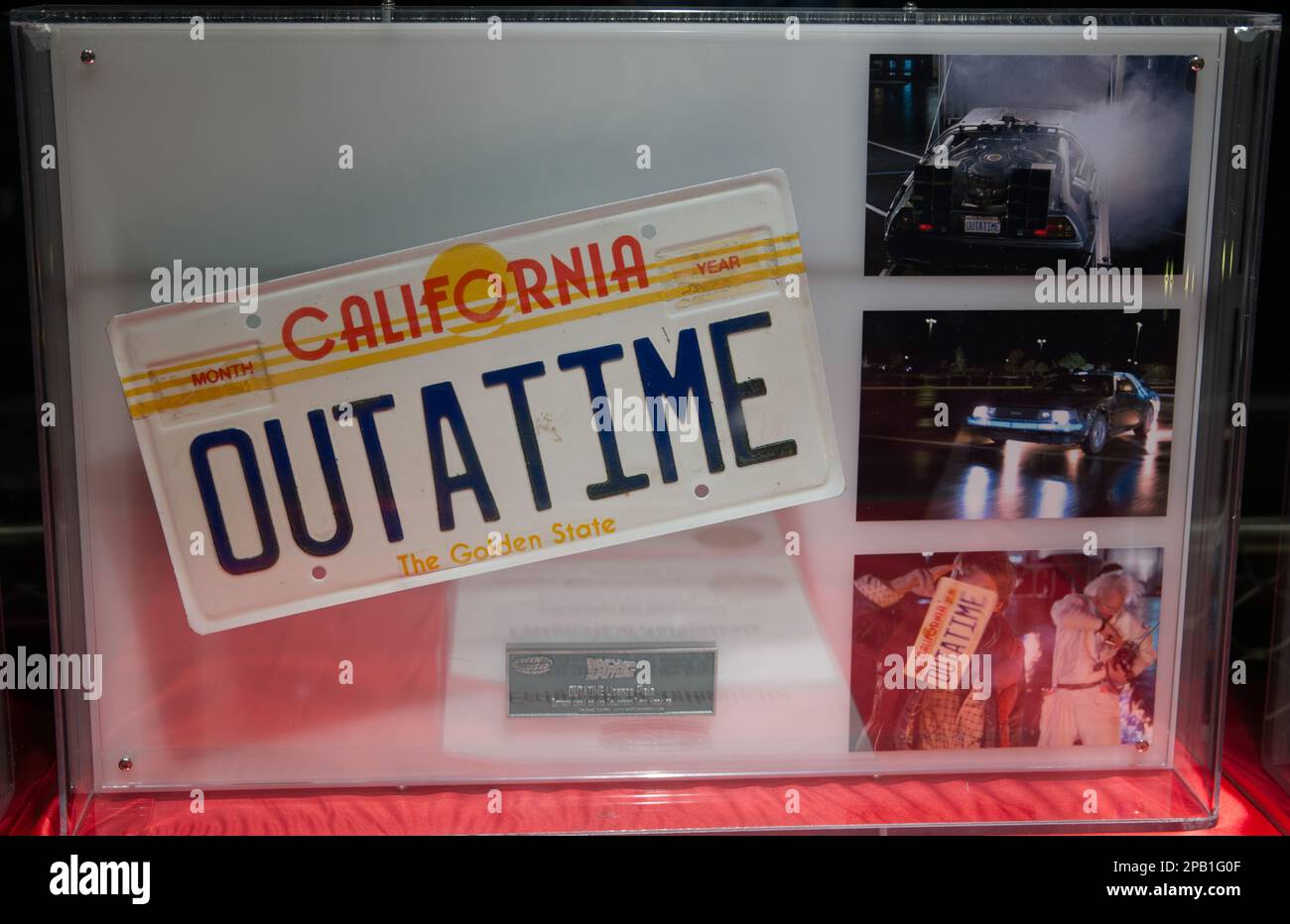 OUTATIME licence plate from Back to the Future Stock Photo - Alamy