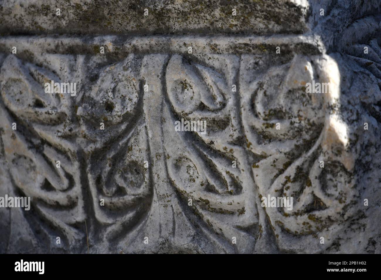 Ancient sculpted marble ruins at the Archaeological Site of Eleusis in ...