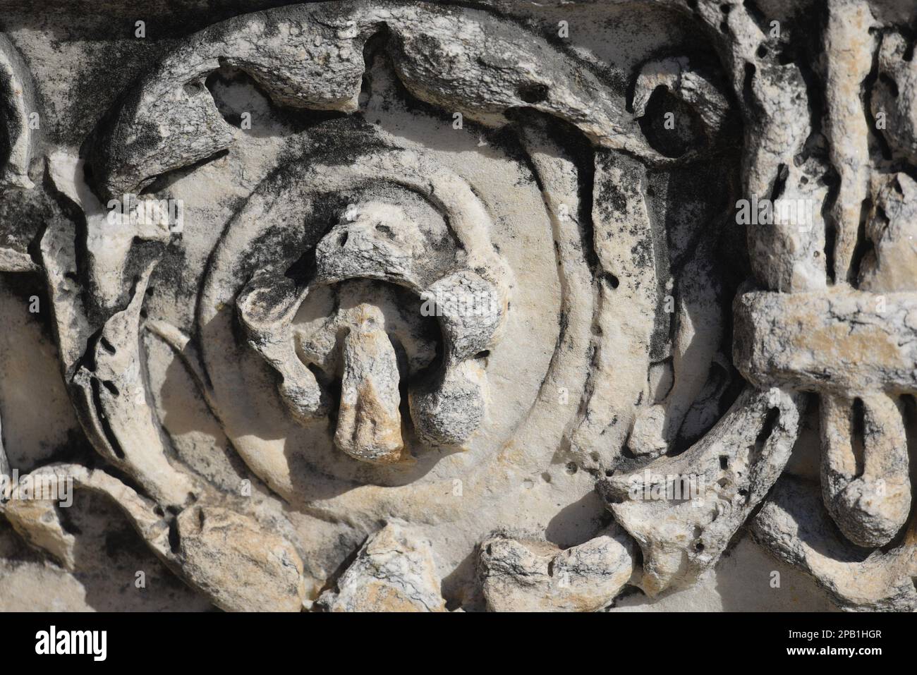 Ancient sculpted marble ruins at the Archaeological Site of Eleusis in ...