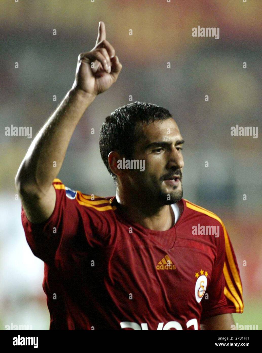 Galatasaray's Umit Karan celebrates after he scored a goal against Sion ...