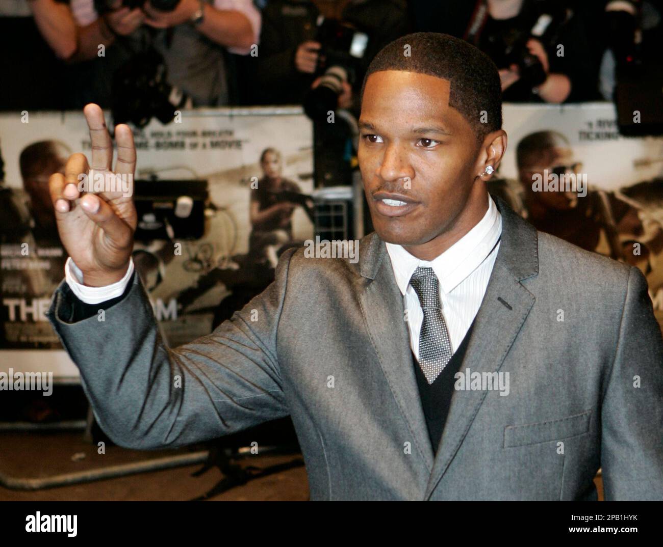 US actor Jamie Fox poses for the photographers, as he arrives for the ...