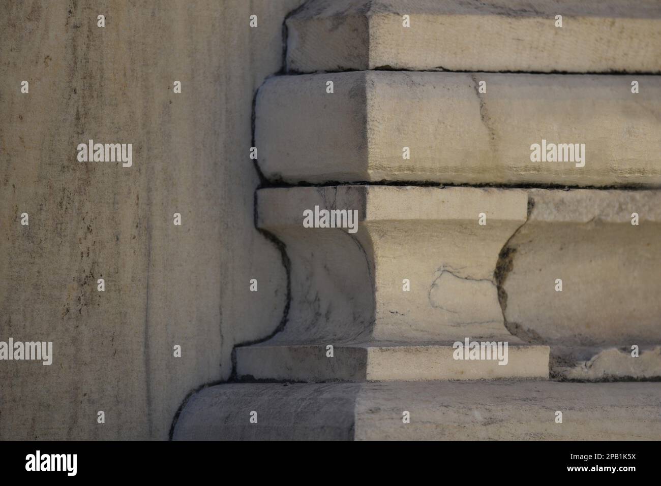 Ancient Doric order marble stereobate closeup Stock Photo - Alamy
