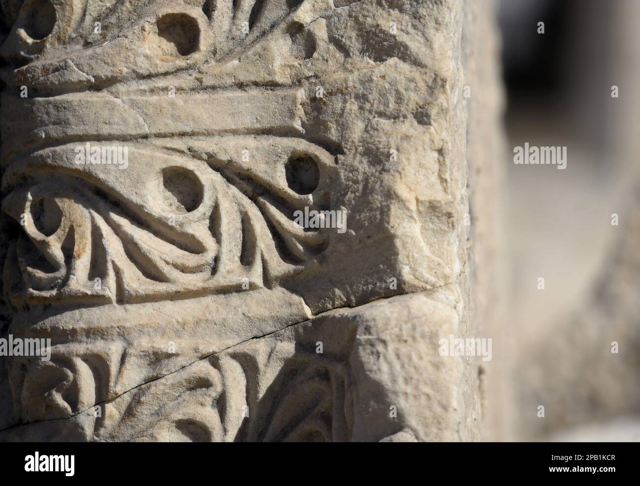 Ancient sculpted marble ruins at the Archaeological Site of Eleusis in ...