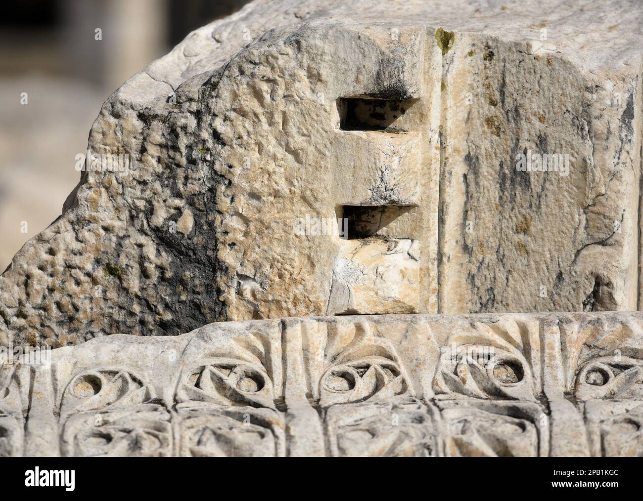 Ancient sculpted marble ruins at the Archaeological Site of Eleusis in ...