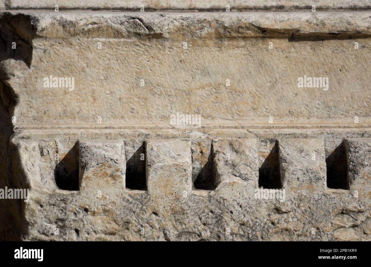 Ancient sculpted marble ruins at the Archaeological Site of Eleusis in ...
