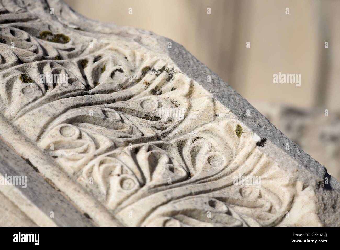 Ancient sculpted marble ruins at the Archaeological Site of Eleusis in ...