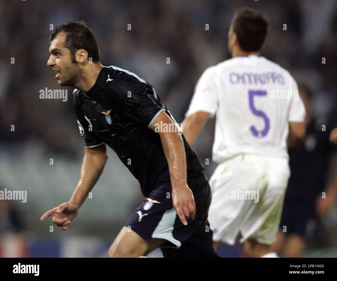 Lazio's striker Goran Pandev of Macedonia celebrates after scoring ...