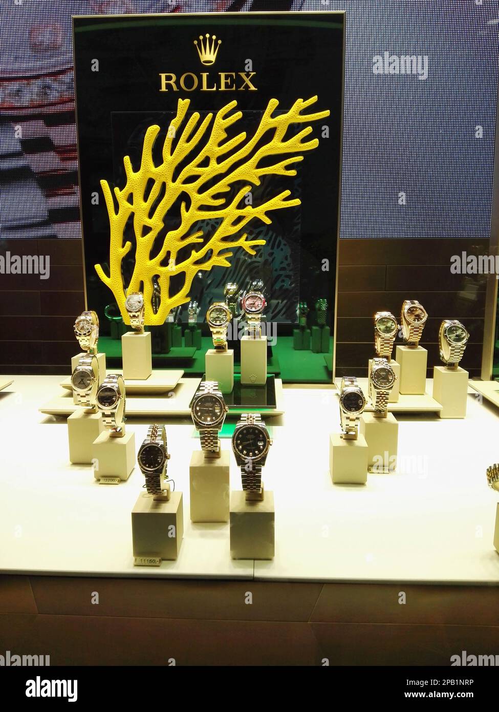 shop window display of rolex watches in Puerto Banús, Marbella, Spain ...