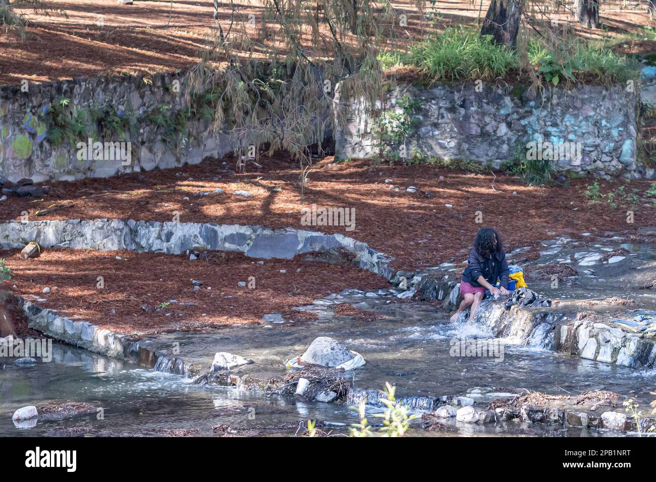 Zapopan, Jalisco Mexico. January 1, 2023. Stream with little water ...