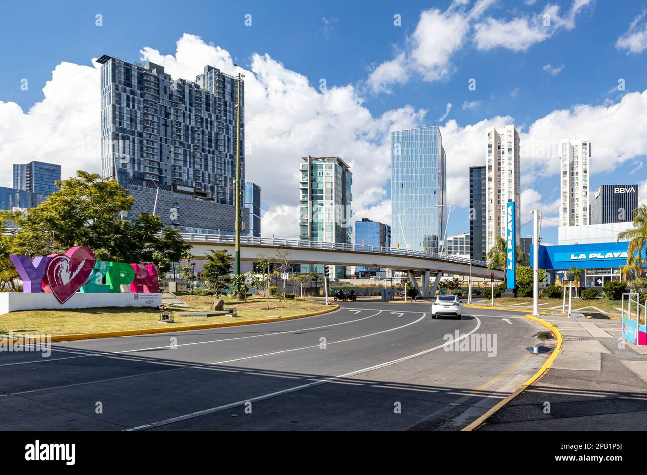 Zapopan, Jalisco Mexico. January 1, 2023. Avenida Acueducto with light ...