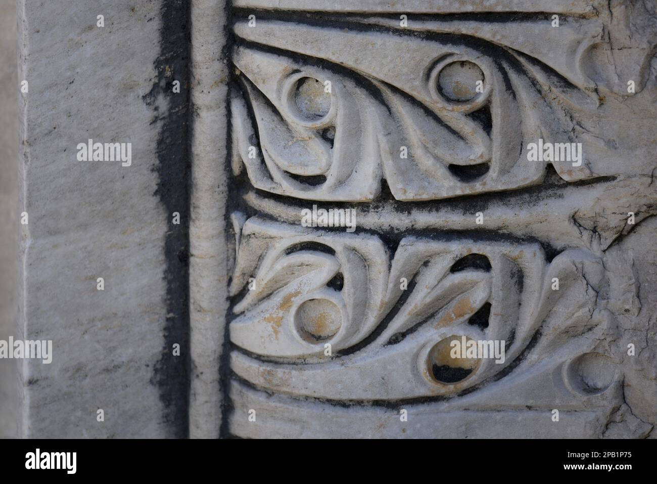 Ancient sculpted marble ruins at the Archaeological Site of Eleusis in ...