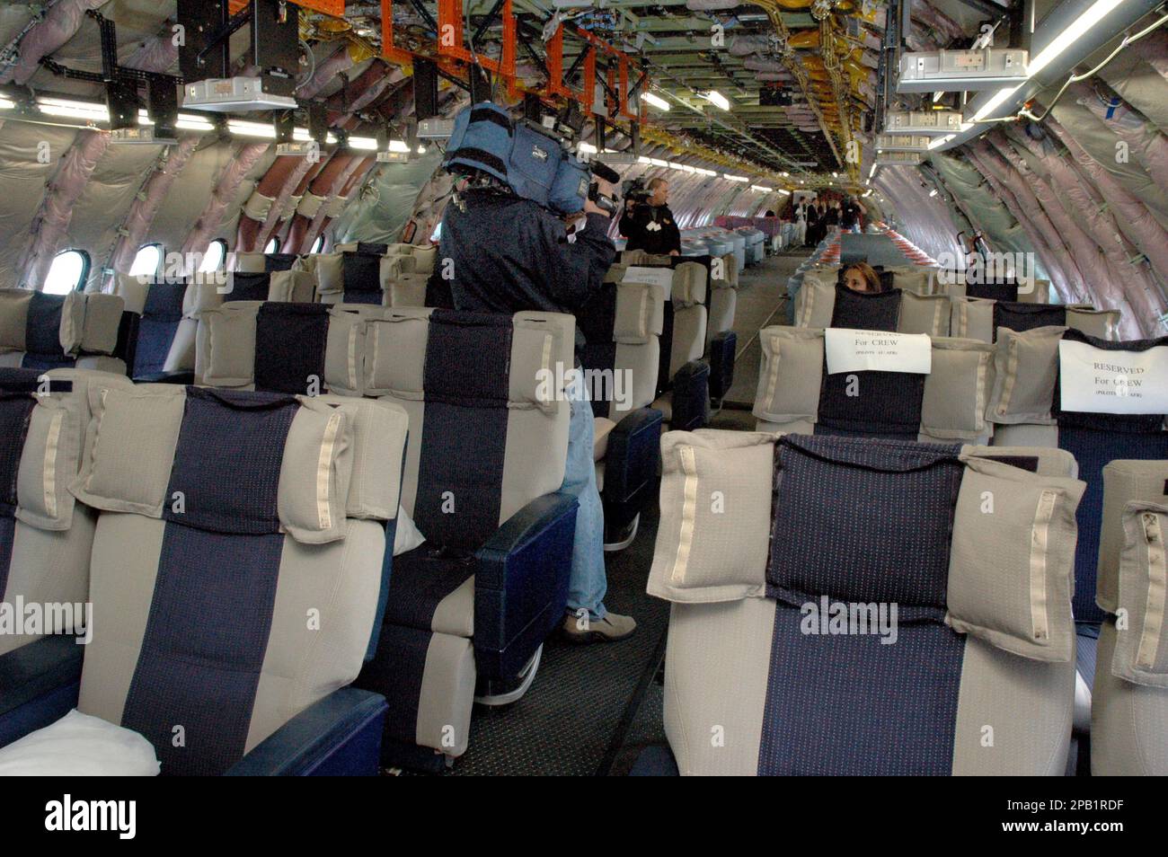 The unfinished interior of the Airbus A380, the world's largest ...