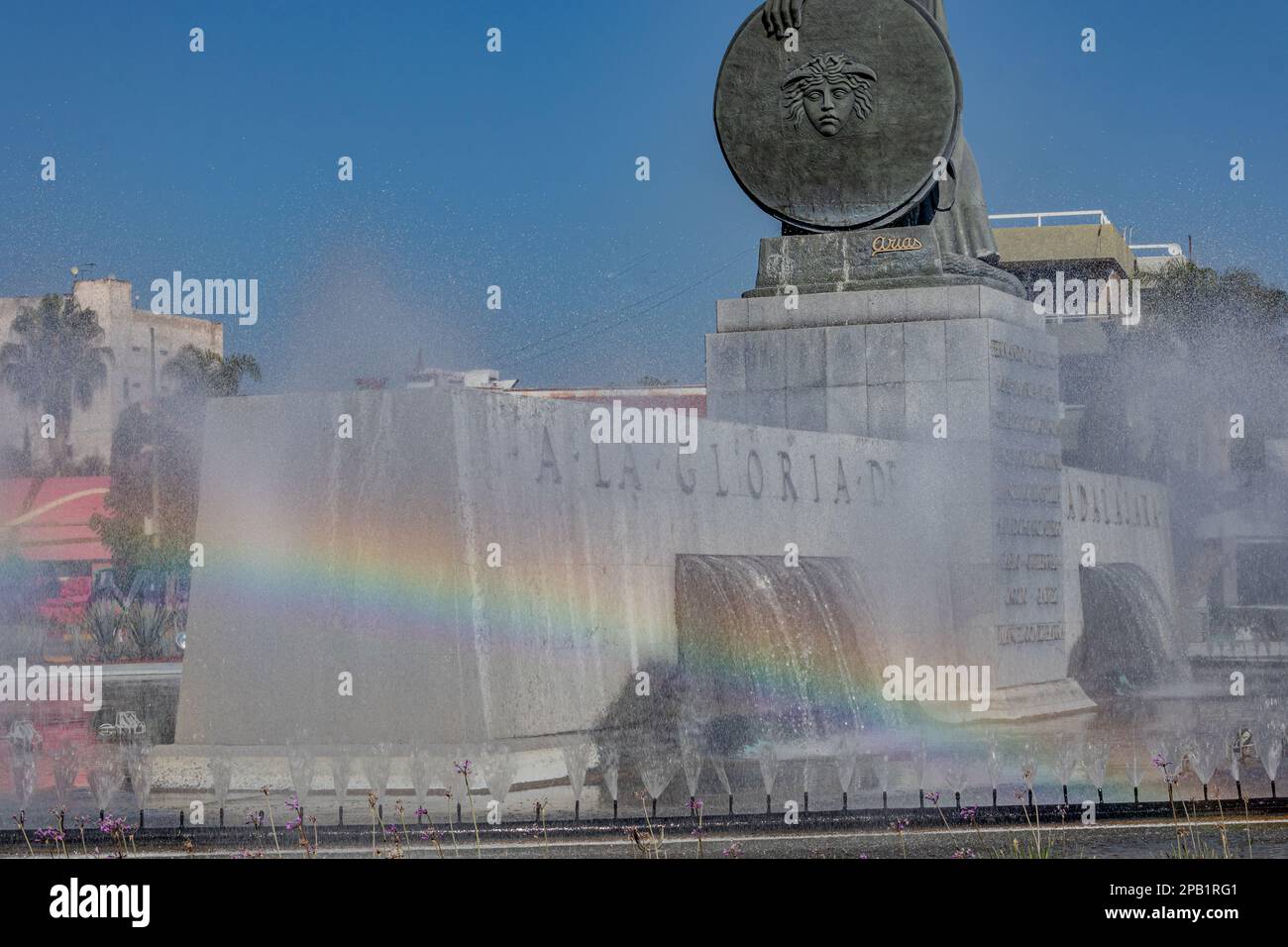 Guadalajara, Jalisco Mexico. January 8, 2023. Rainbow reflected on ...