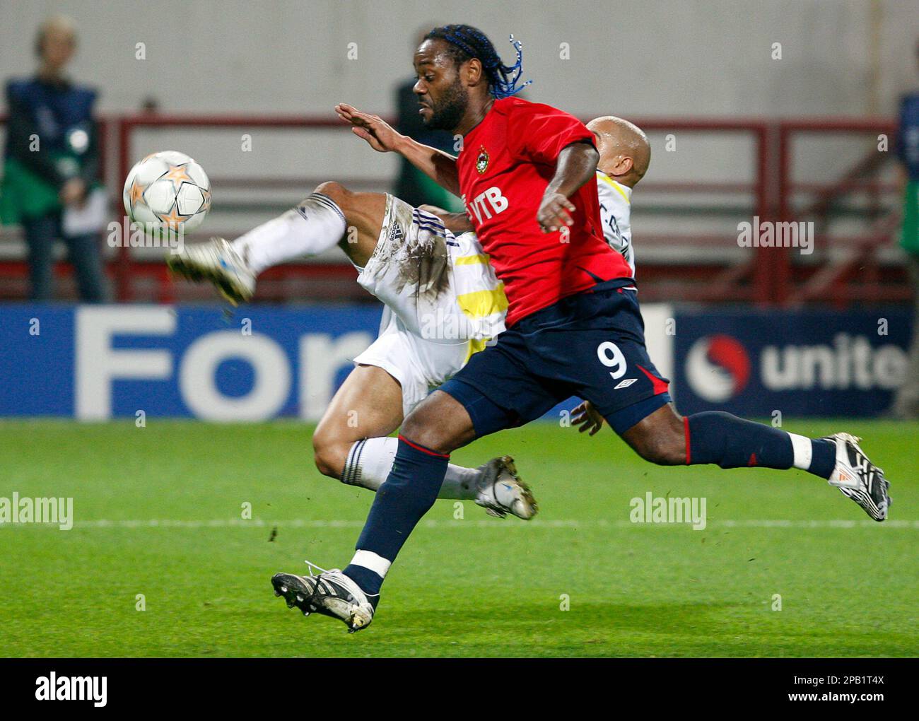 CSKA Moscow's Vagner Love, front, fights for the ball with Fenerbahce ...