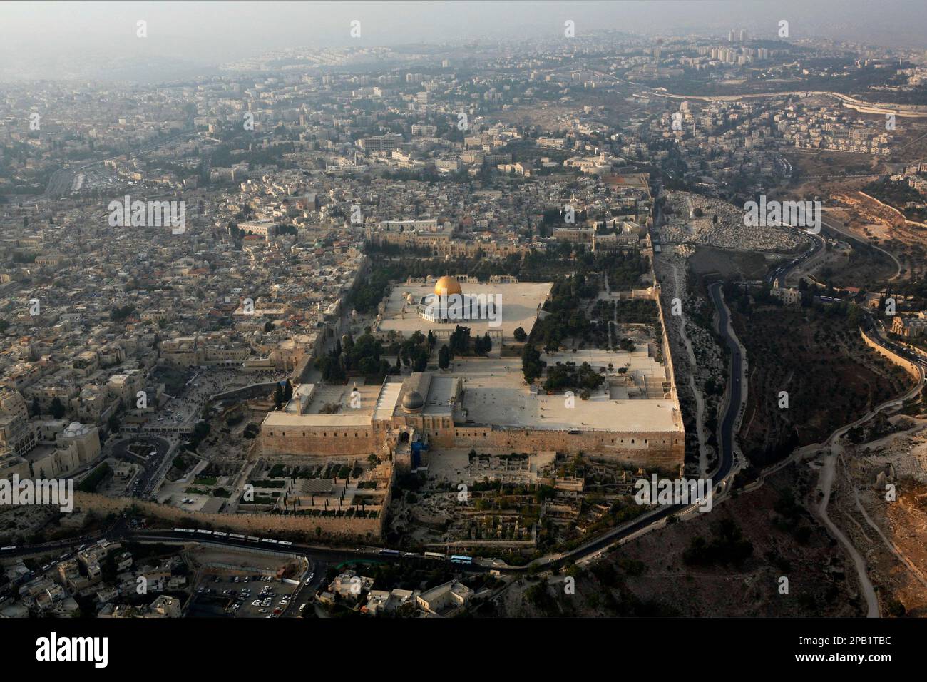 The Dome of the Rock mosque in the Al Aqsa Mosque compound, also known ...