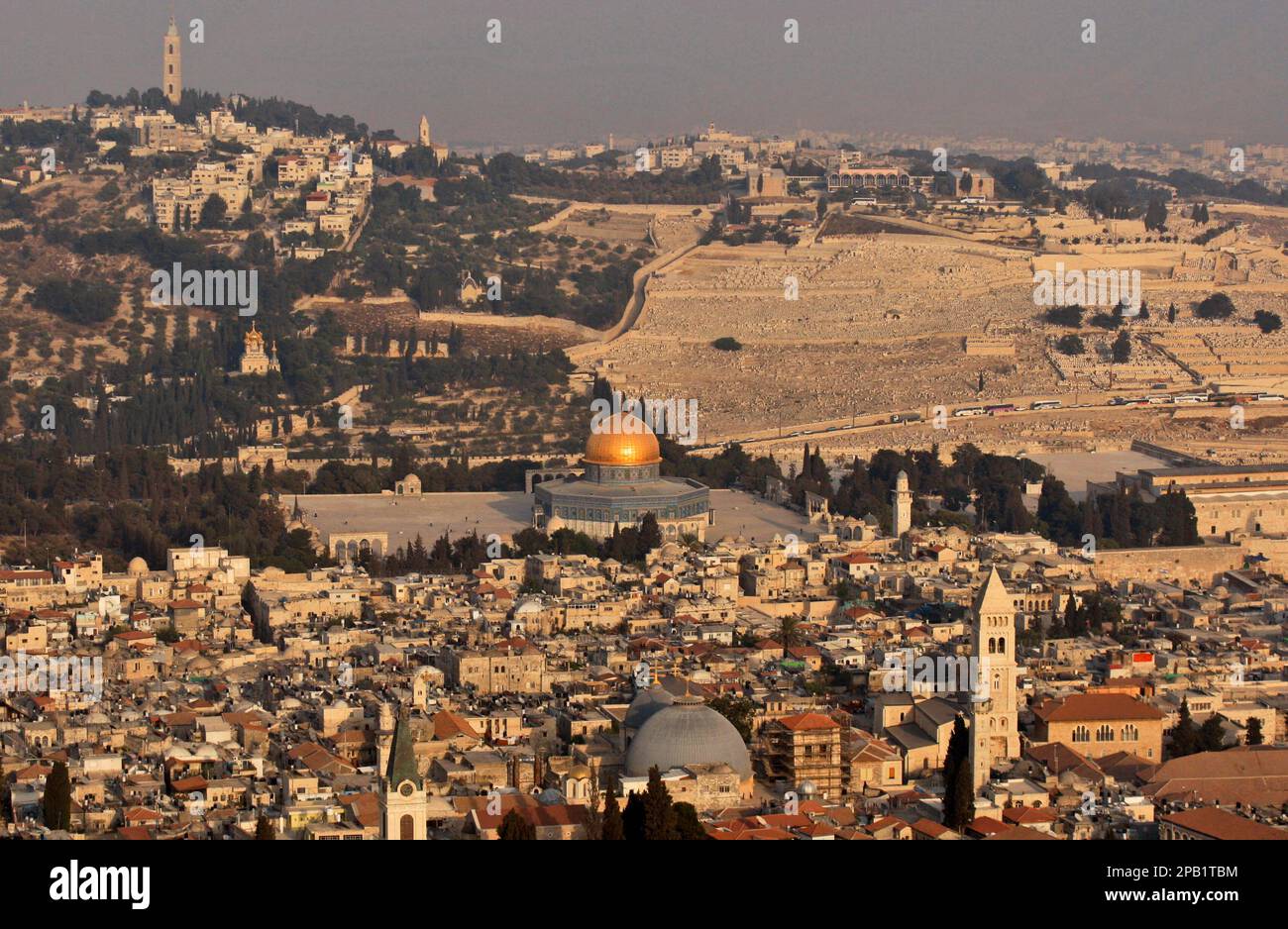 The Dome of the Rock mosque in the Al Aqsa Mosque compound, also known ...