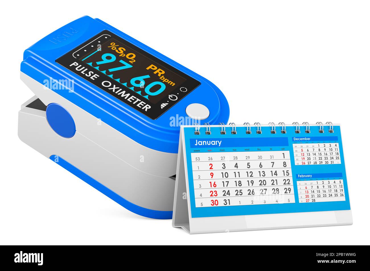 Portable Pulse Oximetry, pulse oximeter fingertip with desk calendar ...