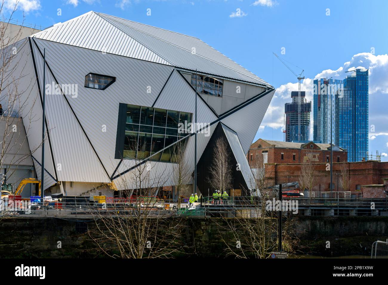 The Factory International arts building, over the river Irwell. St ...