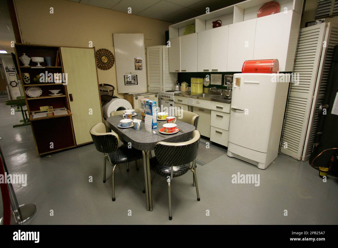 The original appliances of a Levitttown house kitchen is on display at ...