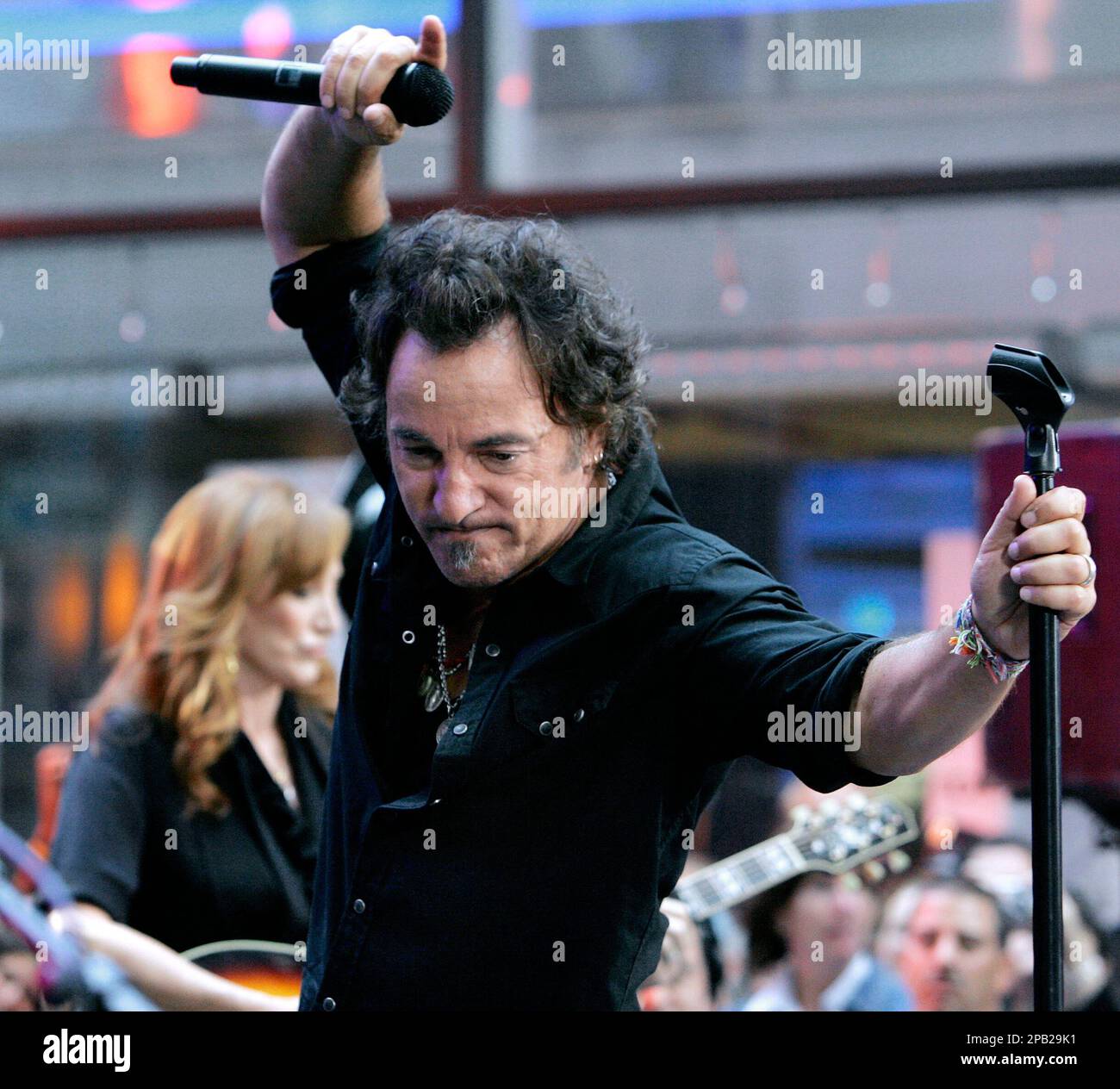 Bruce Springsteen performs with his band on the NBC "Today" television ...