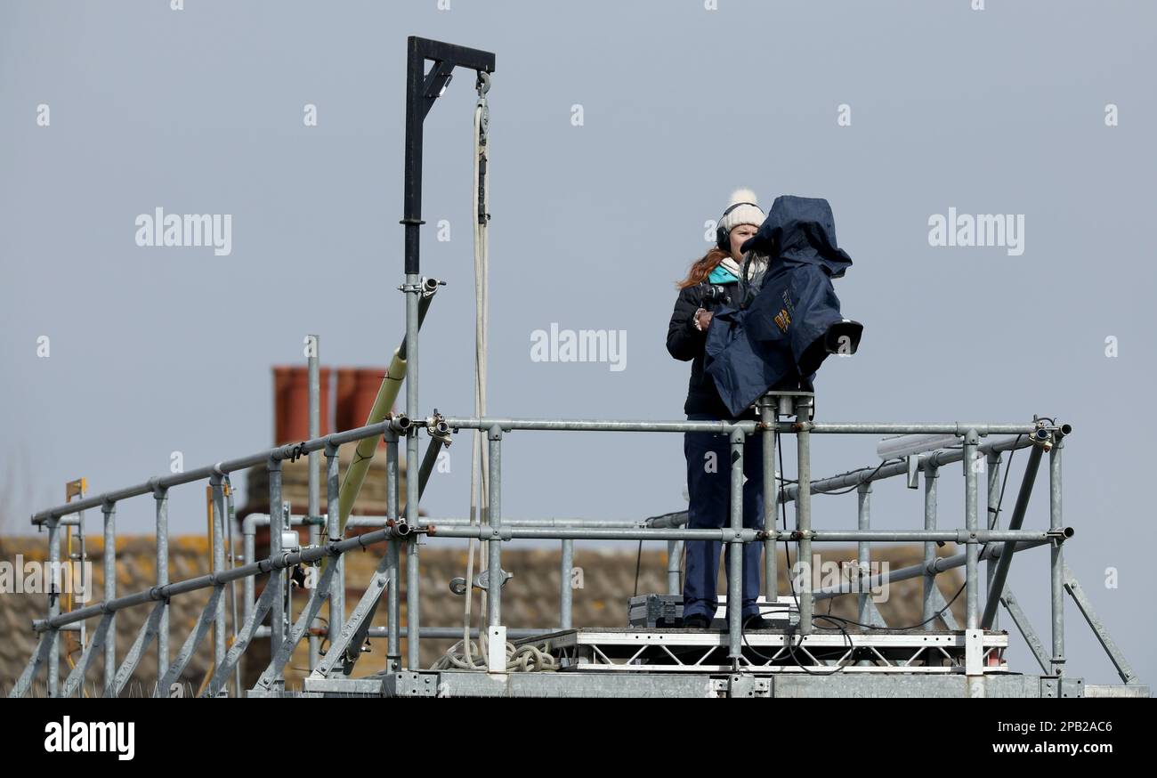 A general view of a TV camera operator during the Barclays Women's ...