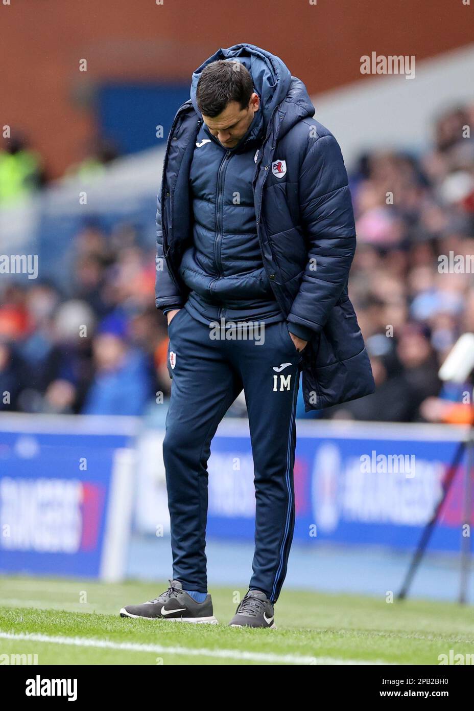Raith Rovers Manager, Ian Murray, looks dejected during the Scottish ...
