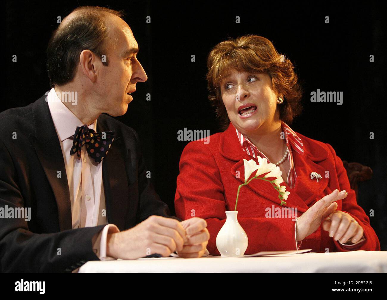 British actress Caroline Quentin, right, as Christine Hamilton, and ...