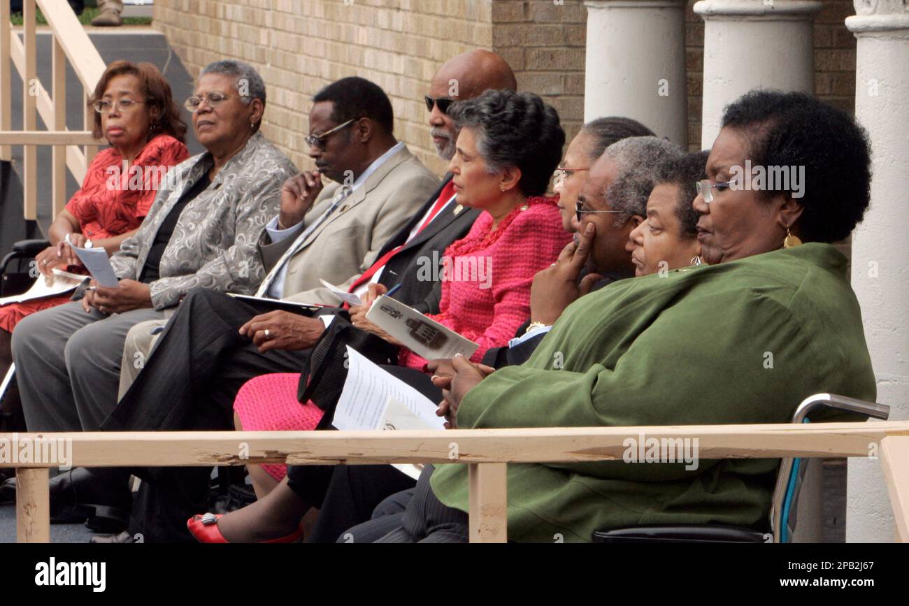 Nine students who in 1957 integrated Little Rock Central High School ...