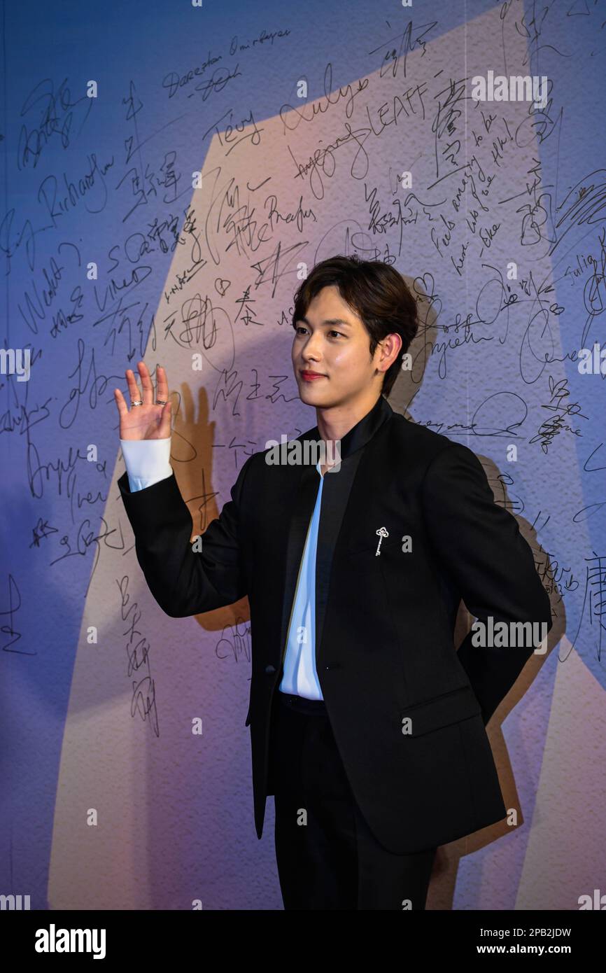 Korean Actor Yim Si Wan, attends the 16th Asian Film Awards red carpet ...