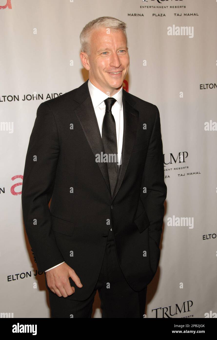 CNN news anchor Anderson Cooper arrives at the Elton John AIDS ...