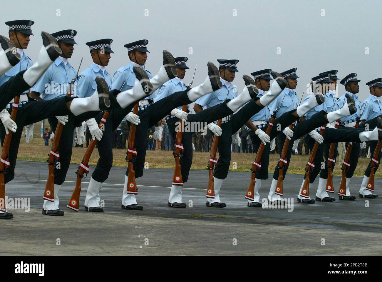 Indian Air Force (IAF) soldiers march in Srinagar, India, Monday, Sept ...