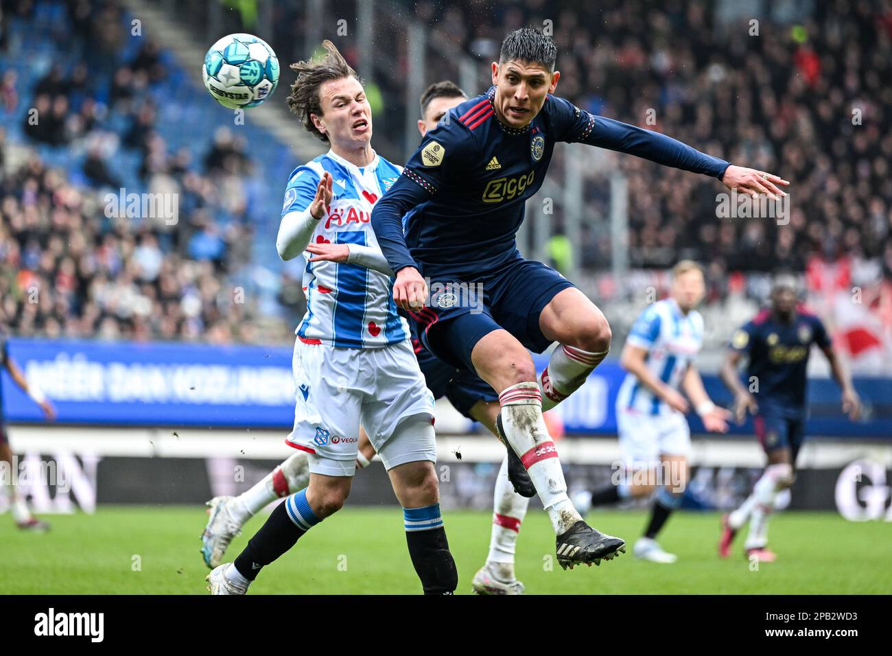 HERENVEEN - (lr) Simon Olsson of SC Heerenveen, Edson Alvarez of Ajax during the Dutch premier ...