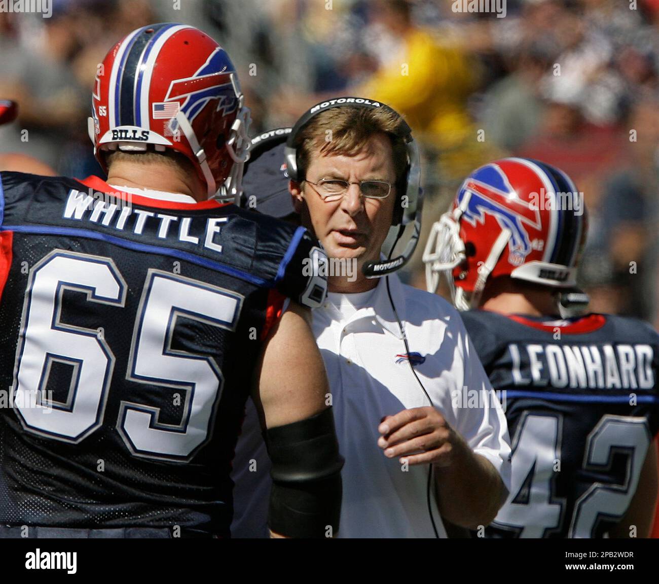 Buffalo Bills offensive coordinator Steve Fairchild talks with ...