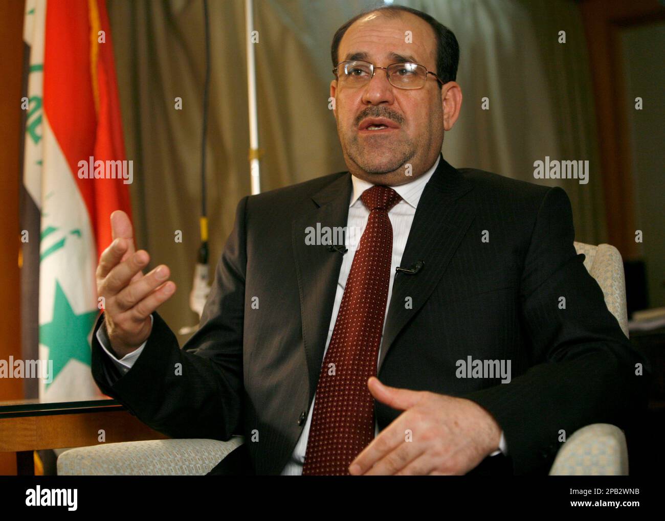 Iraqi Prime Minister Nouri al-Maliki is photographed during an ...