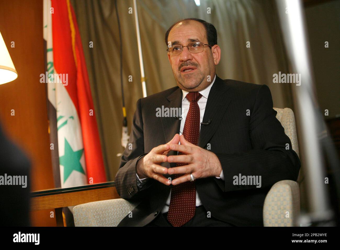 Iraqi Prime Minister Nouri al-Maliki is photographed during an ...