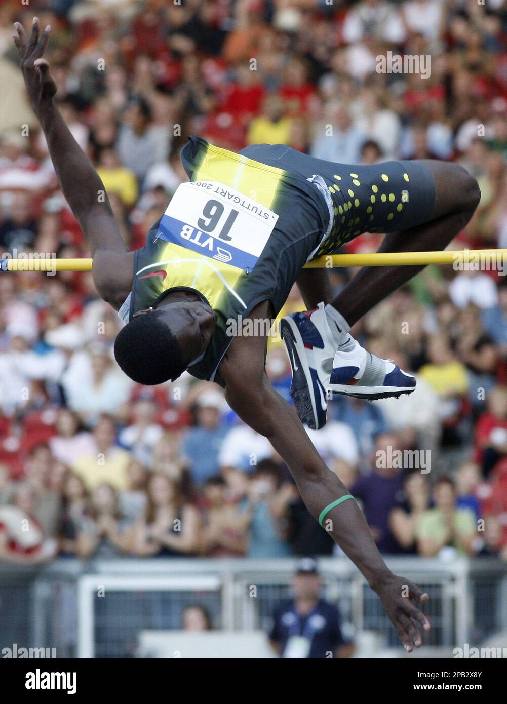 Donald Thomas from the Bahamas competes in the Men's High Jump during ...